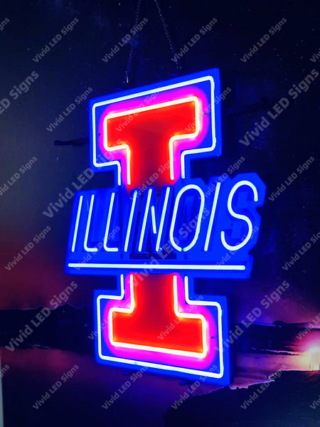 Illinois Fighting Illini LED Neon Sign Light Lamp With Dimmer – neonsign.us