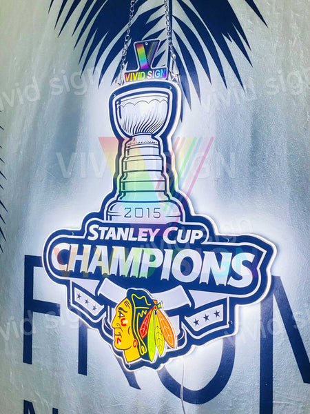 2015 Stanley Cup Champions Chicago Blackhawks 3D LED Neon Sign Light L ...