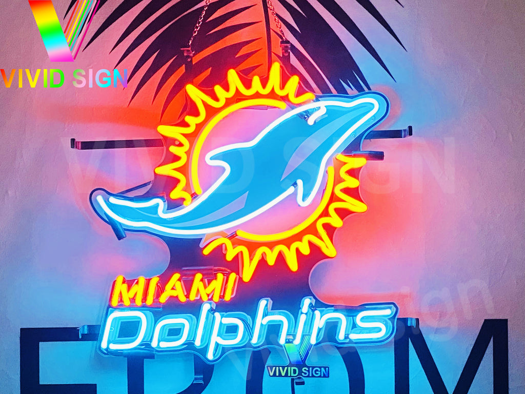 Miami Dolphins Neon Light Sign Lamp With HD Vivid Printing – neonsign.us