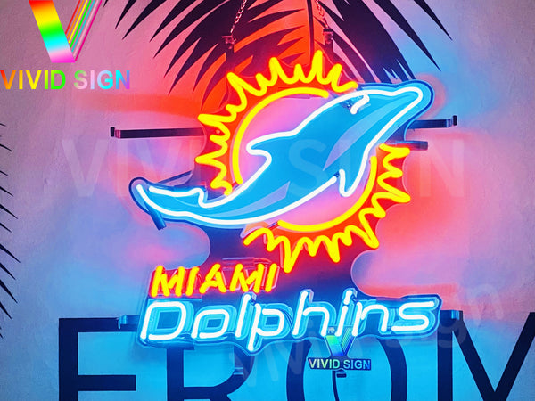 Miami Dolphins Neon Light Sign Lamp With HD Vivid Printing – neonsign.us