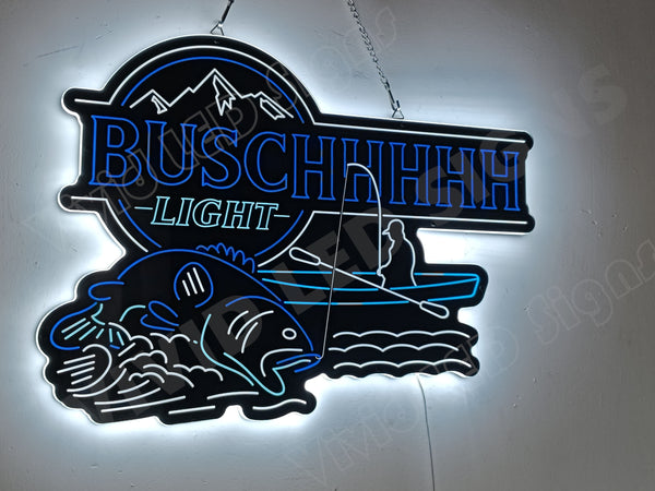 Buschhhh Light Fishing Fisherman 2D LED Neon Sign Light Lamp – neonsign.us