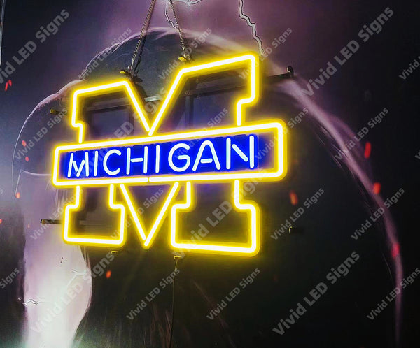 Michigan Wolverines LED Neon Sign Light Lamp WIth Dimmer – neonsign.us