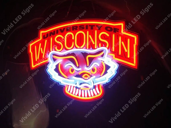 Wisconsin Badgers LED Neon Sign Light Lamp WIth Dimmer – neonsign.us