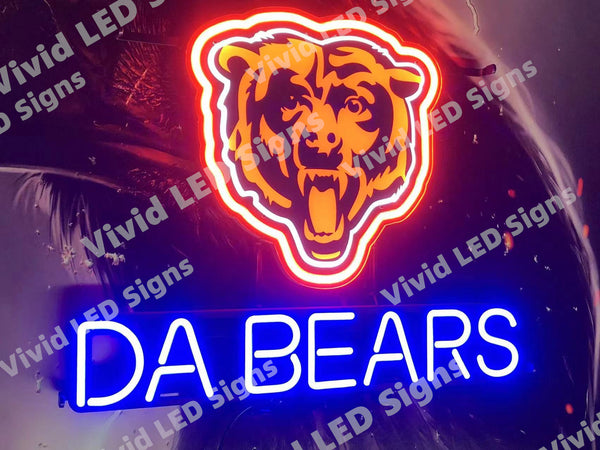 Chicago Bears Team Logo Board Da Bears LED Neon Sign Light Lamp ...