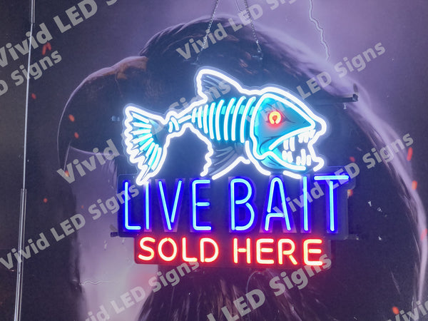 Live Bait Sold Here Fish LED Neon Sign Light Lamp – neonsign.us