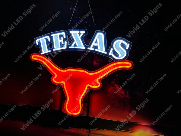 Texas Longhorns LED Neon Sign Light Lamp WIth Dimmer – neonsign.us