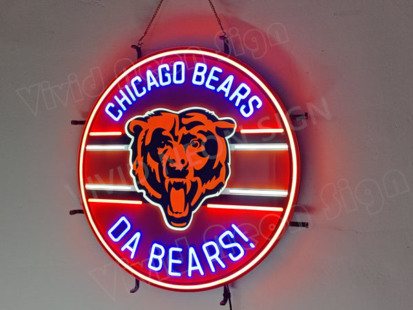 Chicago Bears Da Bears LED Neon Sign Light Lamp With Dimmer – neonsign.us