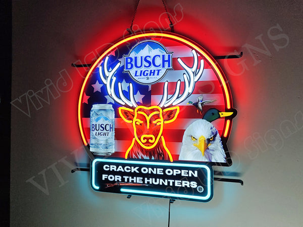 Crack One Open For The Hunters Busch Light LED Neon Sign Light Lamp ...