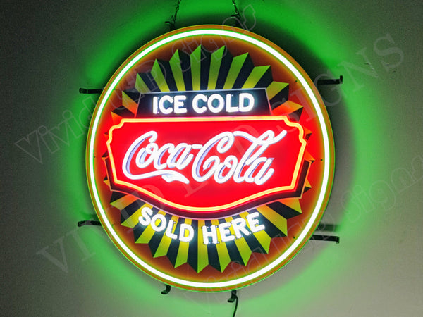 Ice Cold Drink Coca Cola Sold Here LED Neon Sign Light Lamp – neonsign.us