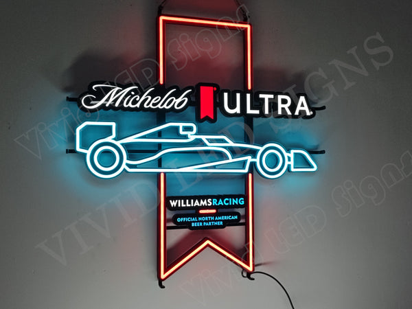 Michelob Ultra Beer Formula 1 Williams Racing Car Game LED Neon Sign L ...