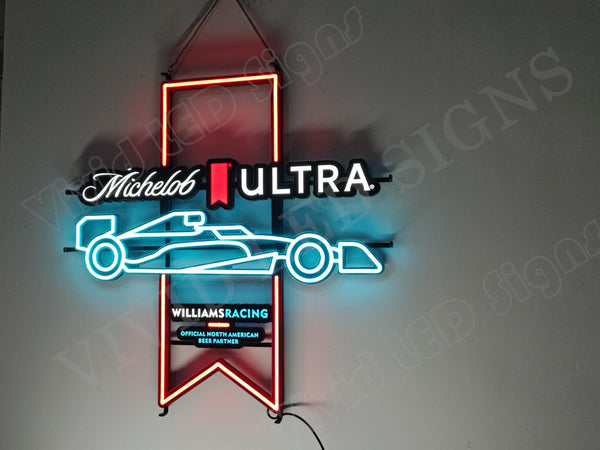 Michelob Ultra Beer Formula 1 Williams Racing Car Game LED Neon Sign L ...