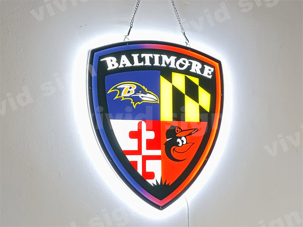 Baltimore Orioles Baltimore Ravens 3D LED Neon Sign Light Lamp ...