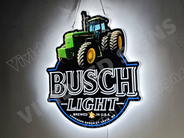 4850 John Deere Tractor Busch Light 2D LED Neon Sign Light Lamp ...