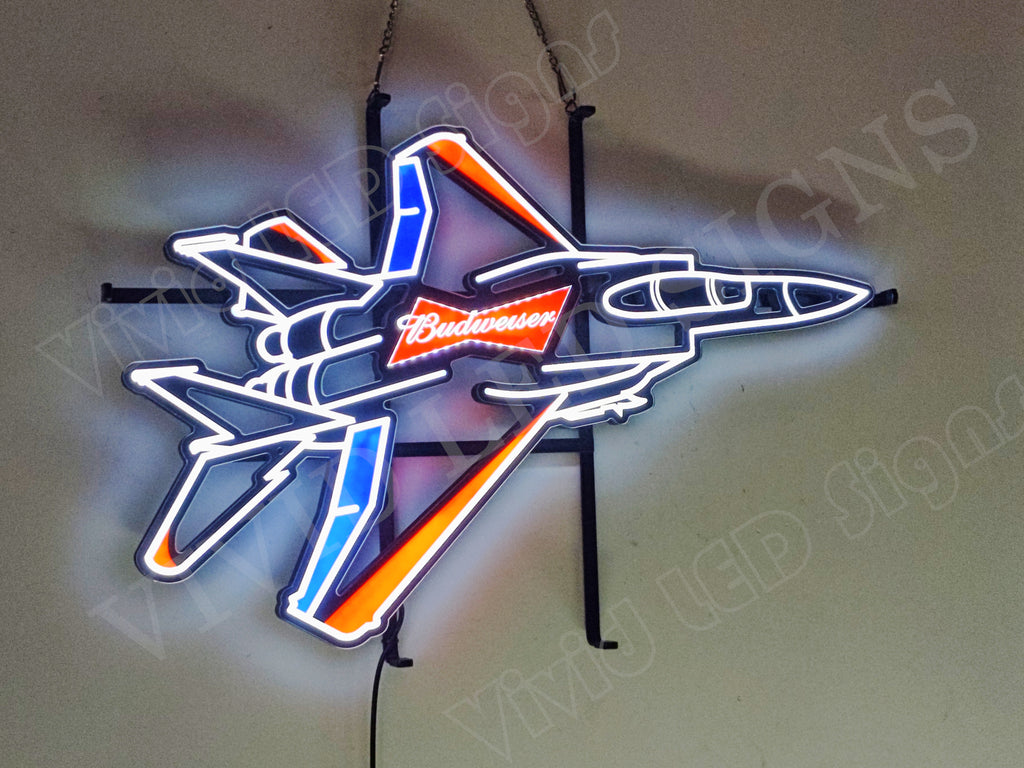 Airplane Plane Fighter Jet Beer LED Neon Sign Light Lamp – neonsign.us