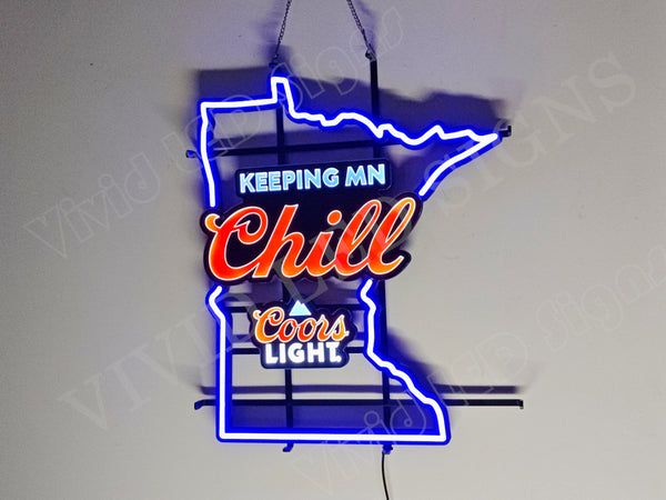 Beer Mountain Keeping Minnesota Chill LED Neon Sign Light Lamp ...