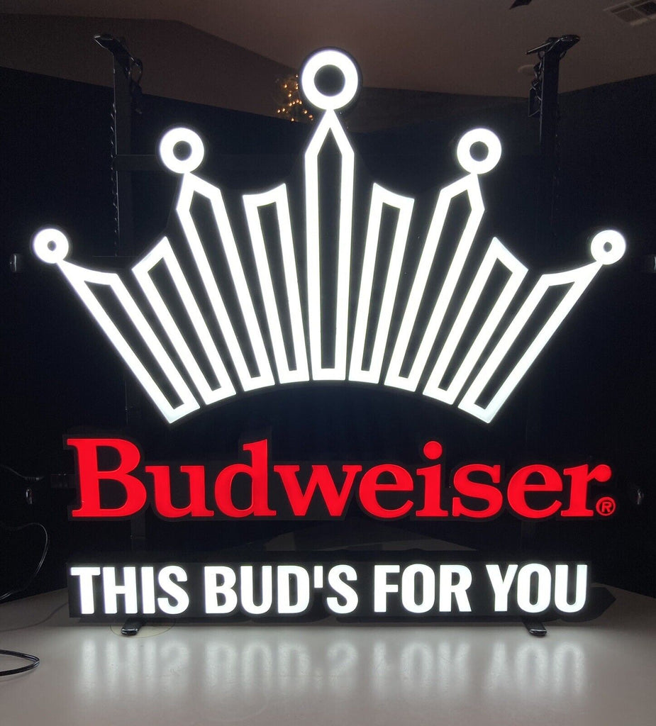 Budweiser King Of Beer This Bud`s For You LED Neon Sign Light Lamp ...