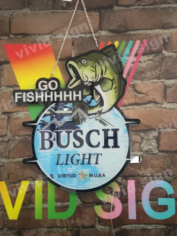 Go Fish Busch Light 2D LED Neon Sign Light Lamp – neonsign.us