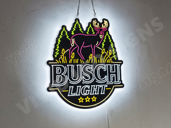 Busch Light Hunting Deer Trees 3D LED Neon Sign Light Lamp – neonsign.us