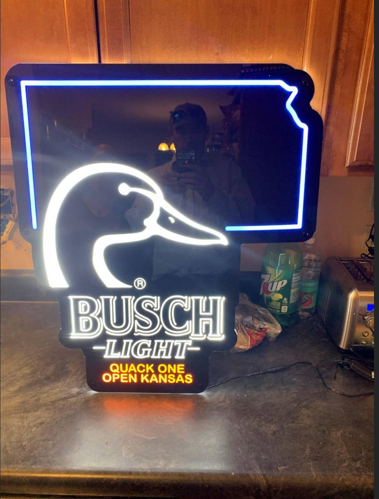 Busch Light Beer Flying Duck Ducks Kansas State LED Neon Sign Light La ...