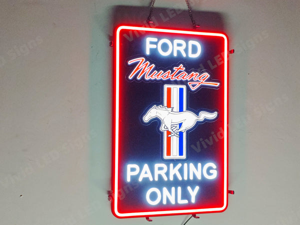 Ford Mustang Parking Only LED Neon Sign Light Lamp – neonsign.us