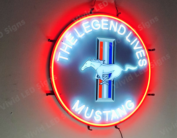 Ford The Legend Lives Mustang LED Neon Sign Light Lamp – neonsign.us