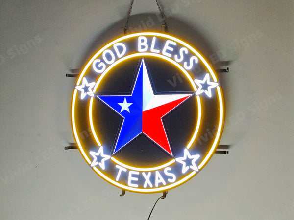God Bless Texas LED Neon Sign Light Lamp – neonsign.us