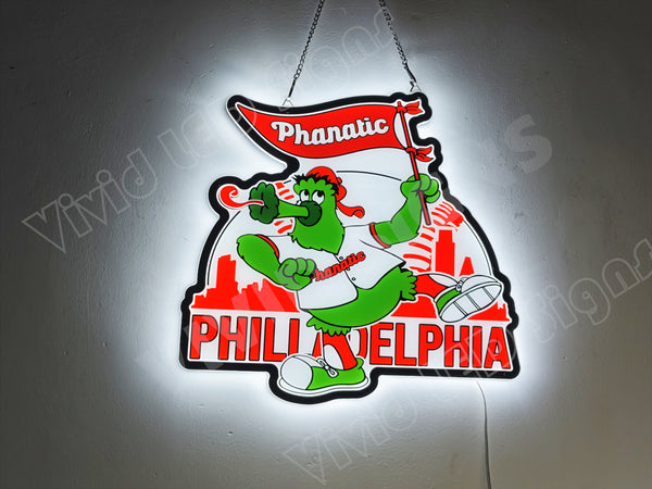 Lets Go Phillies Phanatic Baseball 3D LED Neon Sign Light Lamp ...