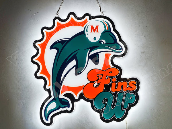 Miami Dolphins Fins Up 3D LED Neon Sign Light Lamp – neonsign.us