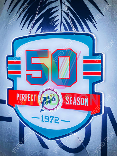 Miami Dolphins Perfect Season 3D LED Neon Sign Light Lamp – neonsign.us