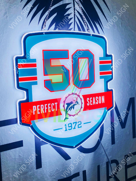 Miami Dolphins Perfect Season 3D LED Neon Sign Light Lamp – neonsign.us