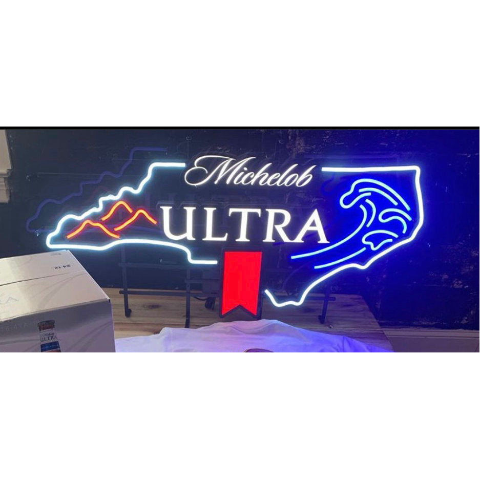 Michelob Ultra North Carolina Map Beer LED Neon Sign Light Lamp ...