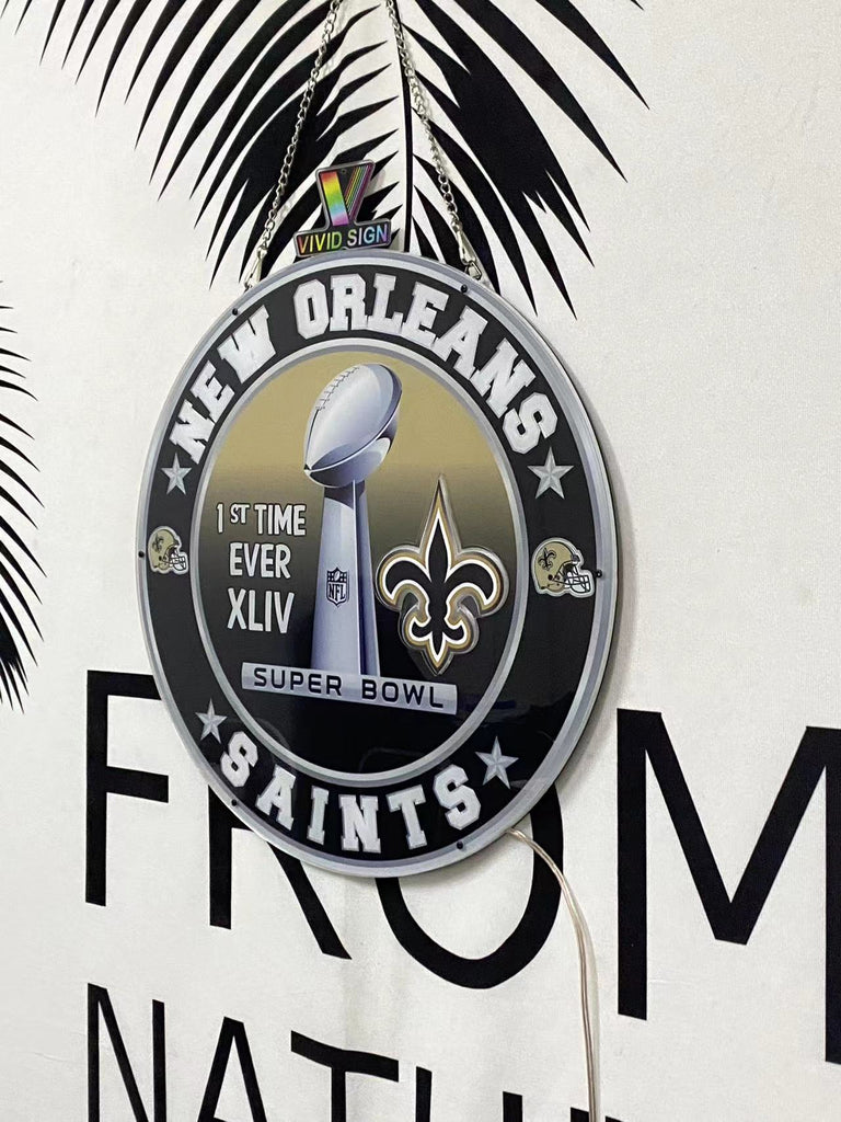 New Orleans Saints Logo XLIV Super Bowl Champions 3D LED Neon Sign Lig ...