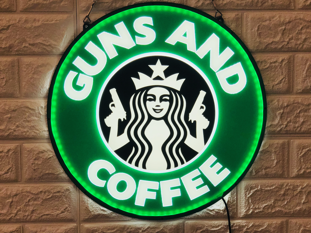 Starbucks Guns And Coffee Cafe 3D LED Neon Sign Light Lamp – neonsign.us