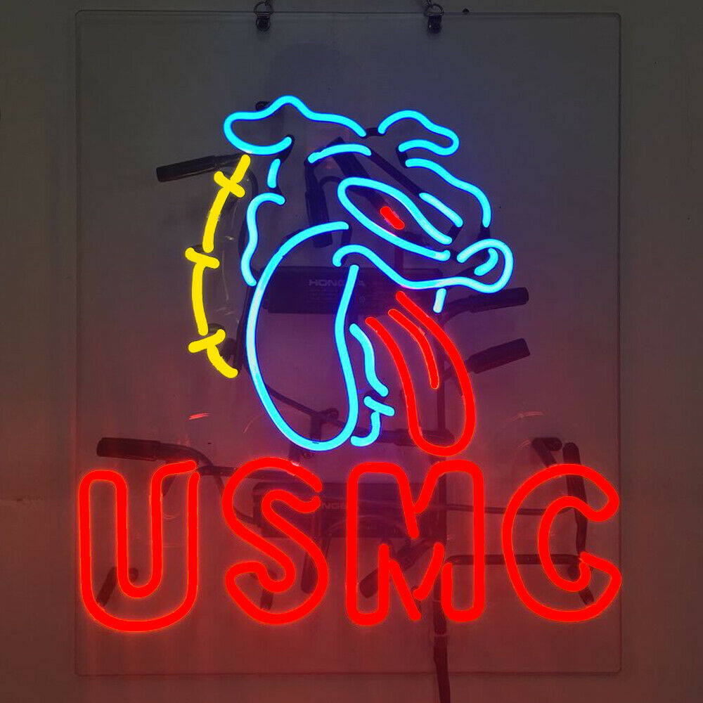 United States Marine Corps USMC Bulldog Acrylic Neon Light Lamp Sign ...