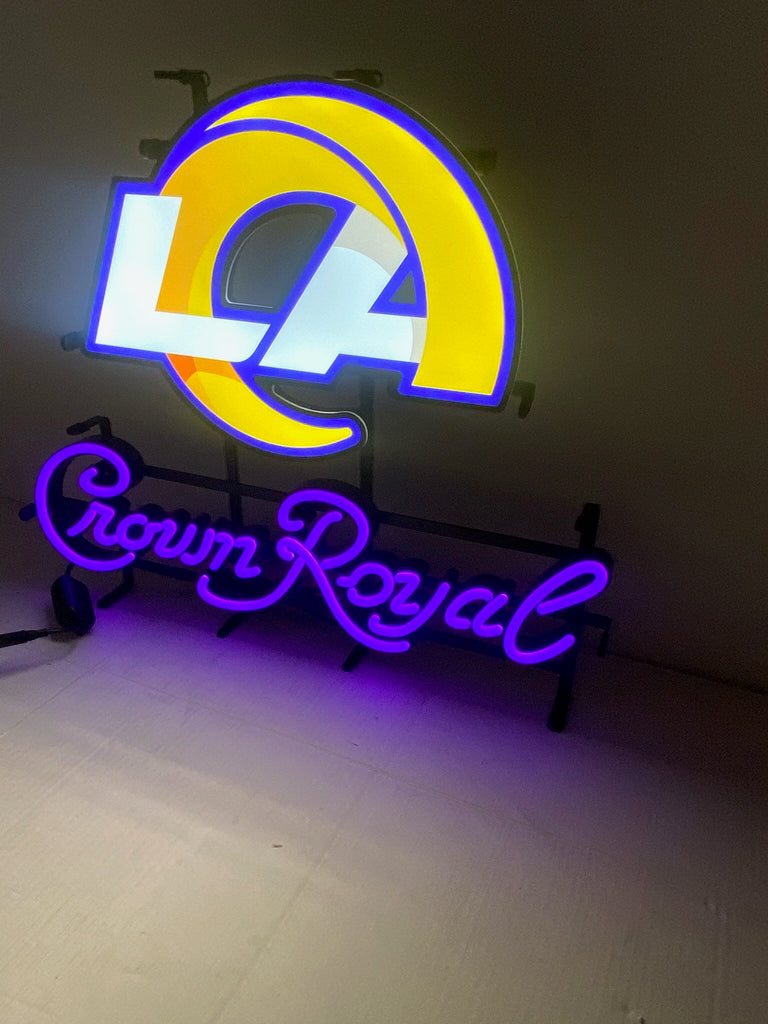Los Angeles Rams Crown Royal Whiskey LED Neon Sign Light Lamp – neonsign.us