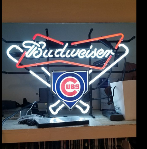 Budweiser Chicago Cubs Beer Logo Bow Tie Neon Sign Light Lamp – neonsign.us