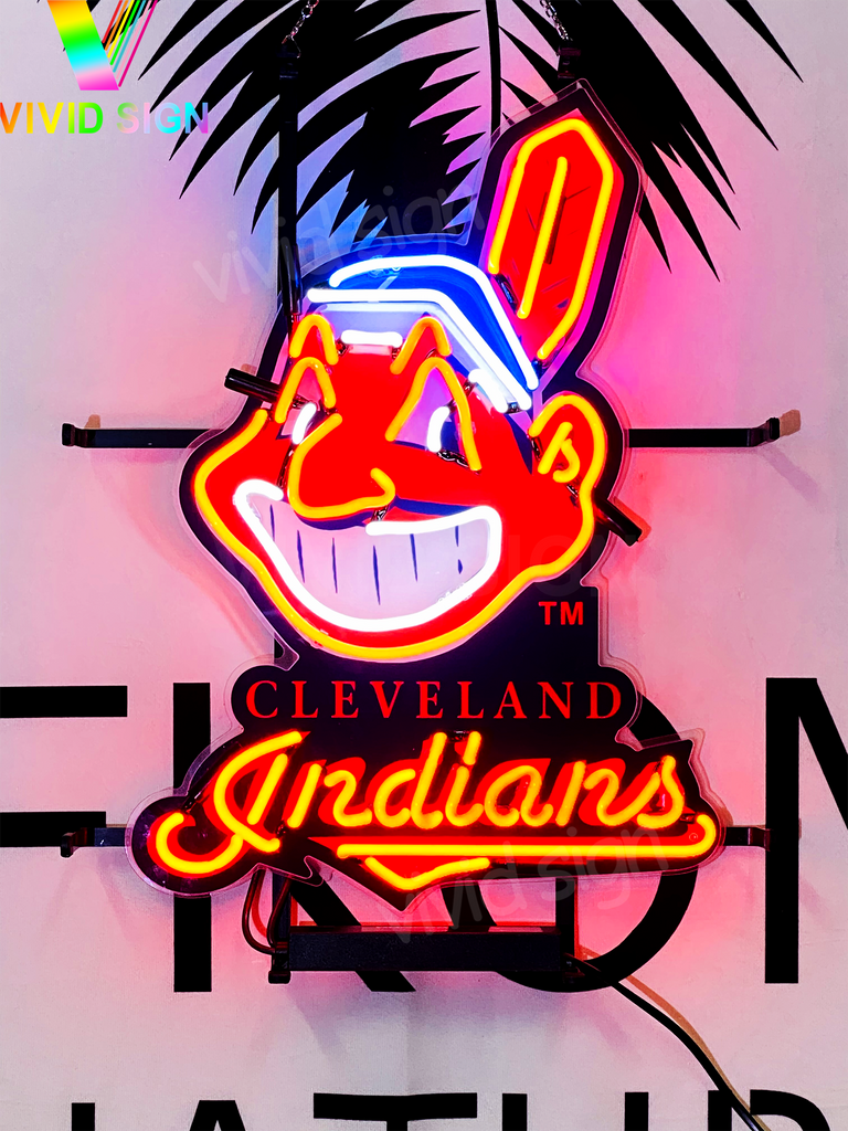 Cleveland Indians Chief Wahoo HD Vivid Neon Sign Lamp Light – neonsign.us