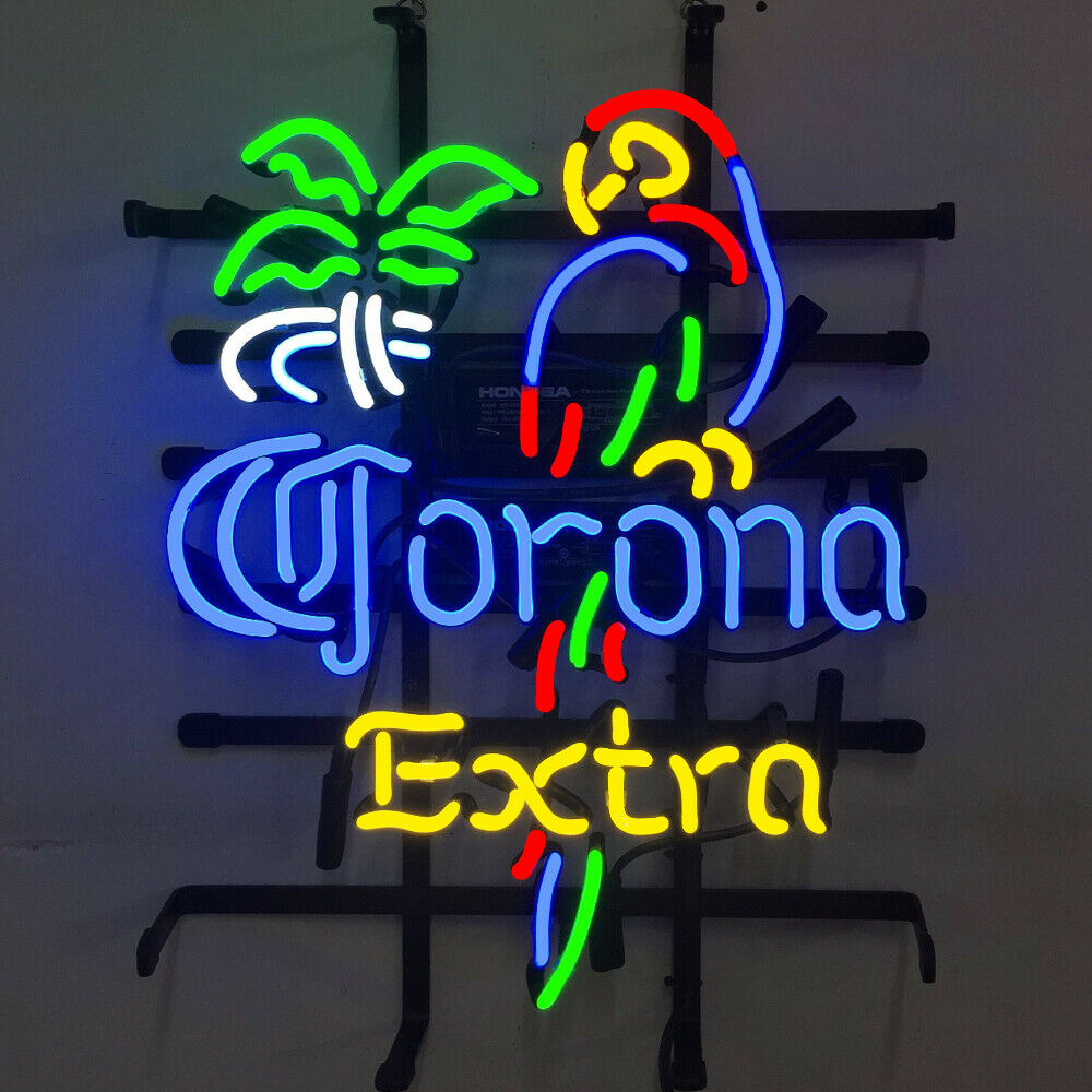 Corona Extra Palm Tree Right Parrot Beer Bar Neon Sign Lamp Light ...