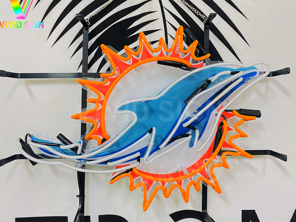 Miami Dolphins Logo HD Vivid Neon Sign Light Lamp – neonsign.us