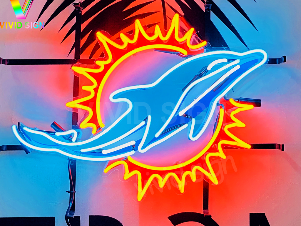 Miami Dolphins Light Lamp Neon Sign with HD Vivid Printing Technology ...