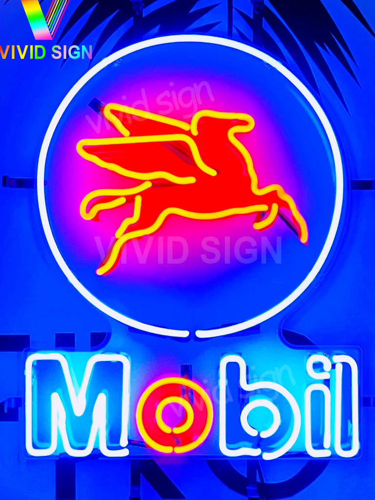 Mobilgas Pegasus Gasoline Mobil HD Vivid Neon Sign Light Lamp – neonsign.us