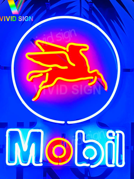 Mobilgas Pegasus Gasoline Mobil HD Vivid Neon Sign Light Lamp – neonsign.us