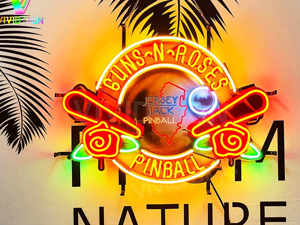 Pinball Jersey Jack Guns N Roses HD Vivid Neon Sign Lamp Light ...