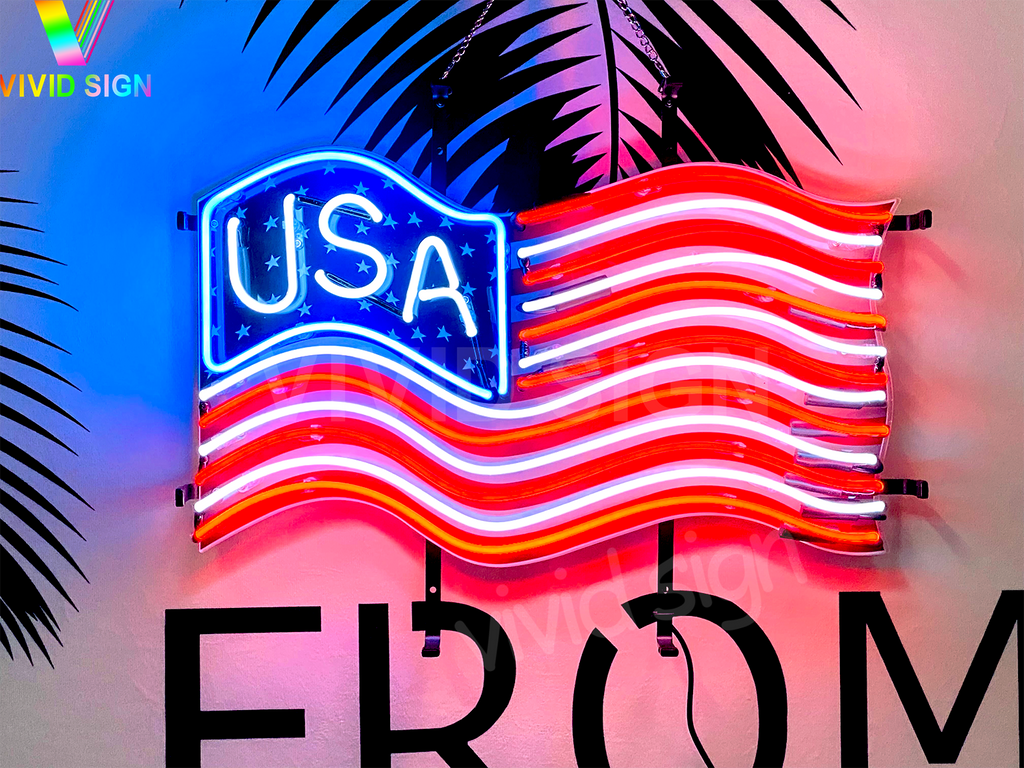 USA Flag HD Vivid Neon Sign Light Lamp – neonsign.us
